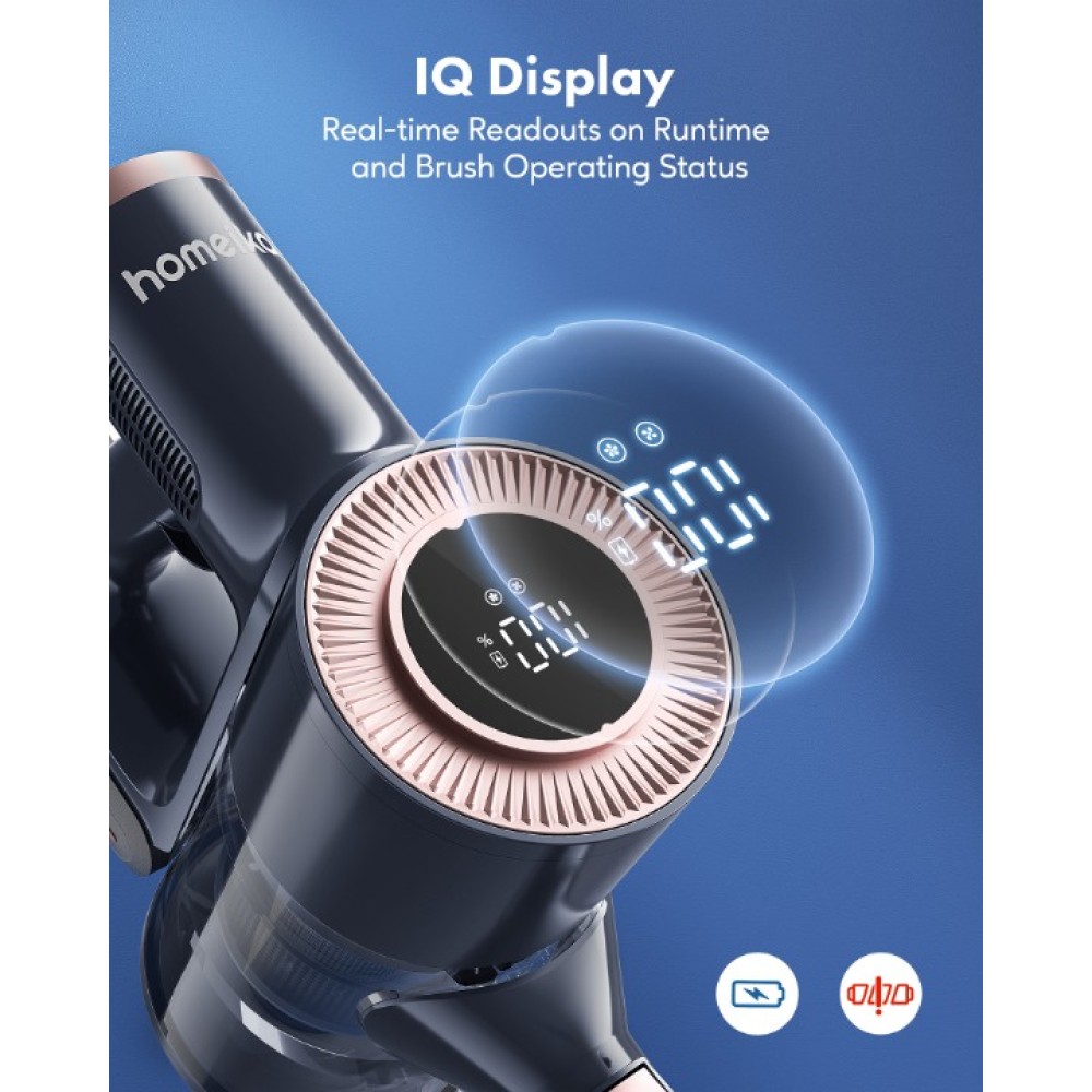 Homeika Cordless Vacuum Cleaner, 20Kpa Powerful Suction Vacuum with LED ...